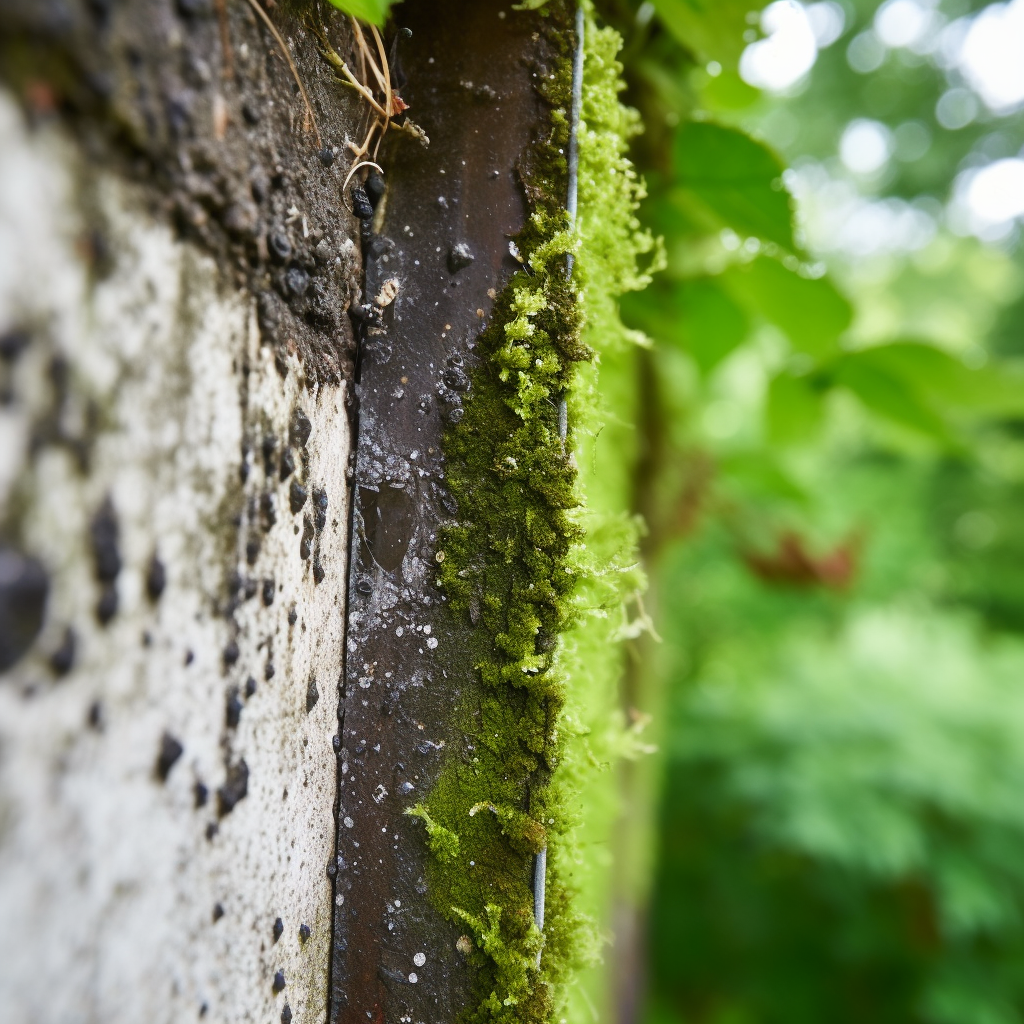 Clean mold and mildew caused by water infiltration : damaged flashing ...